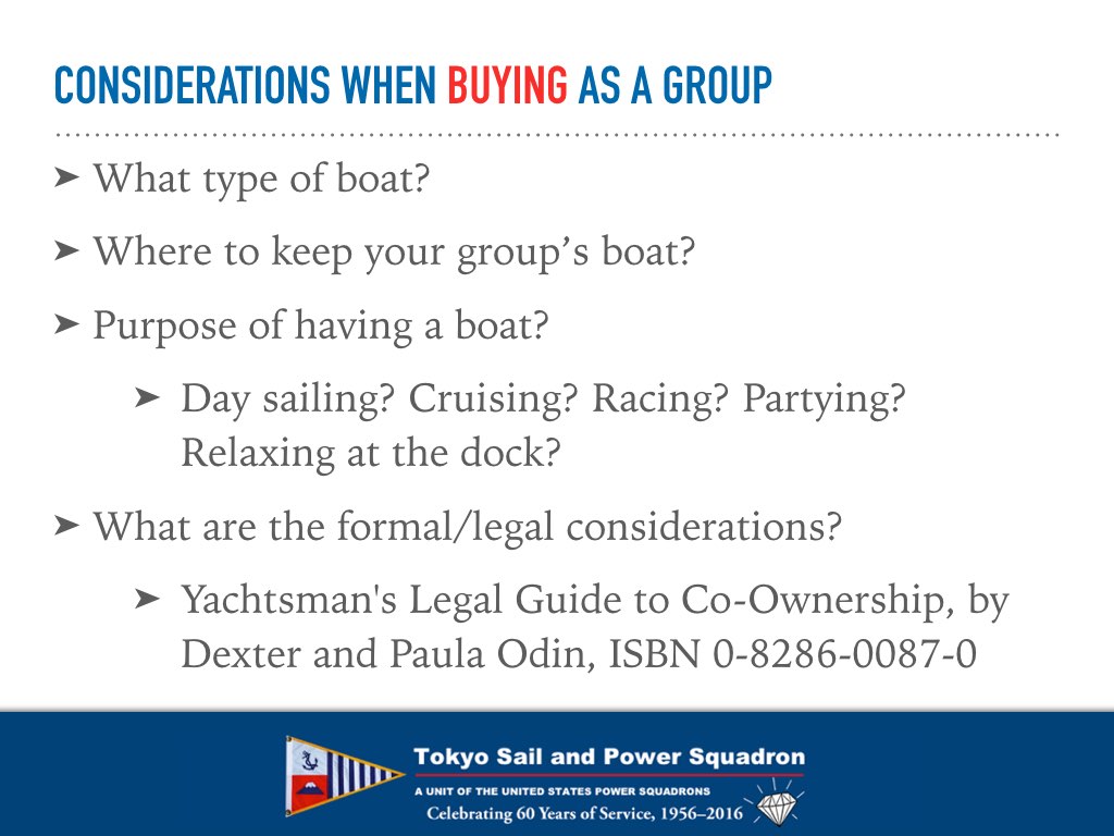 Group Ownership | Tokyo Sail and Power Squadron